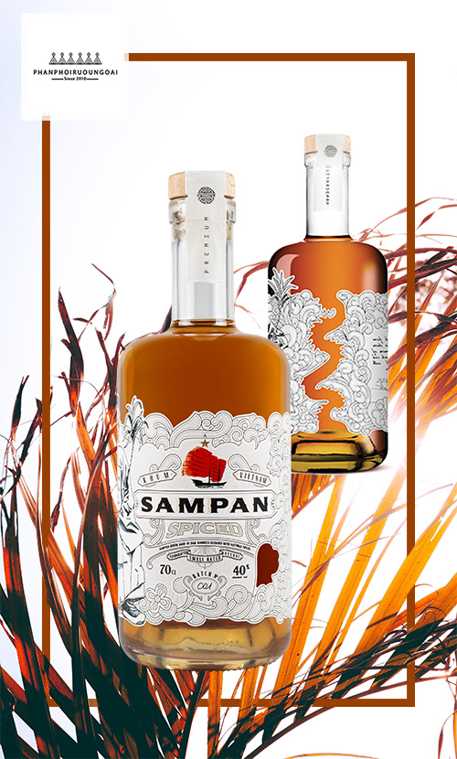 Rượu Rhum Sampan Spiced , sản phẩm sắp được ra mắt của Sampan